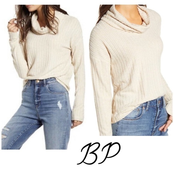 bp | Tops | Bp Cozy Ribbed Turtleneck Top Beige Oatmeal | Poshmark